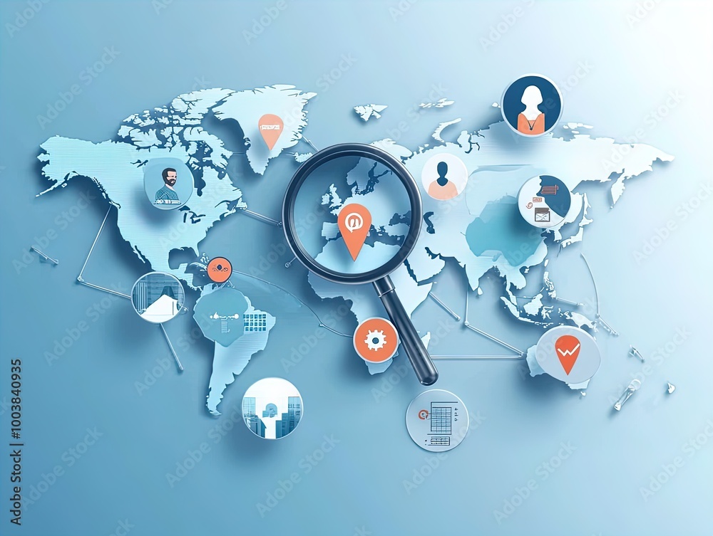 Global Networking Unveiled: Creative World Map Poster Featuring ...