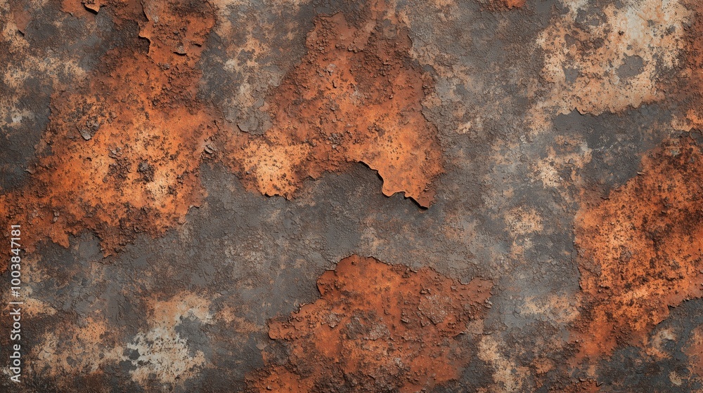 A rusty surface with a lot of dirt and debris. The surface is covered ...