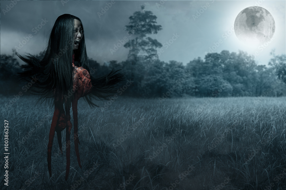 Kuyang, Kunyang, Palasik or Krasue ghost. Evil, demon, satan, monster ...