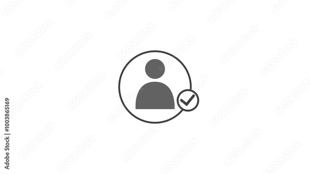 User profile Security shield icon with check-mark animated. profile ...
