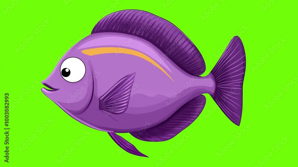 2D Cartoon Fish Swimming Animation. Loop 2d Animation Video, Cartoon ...