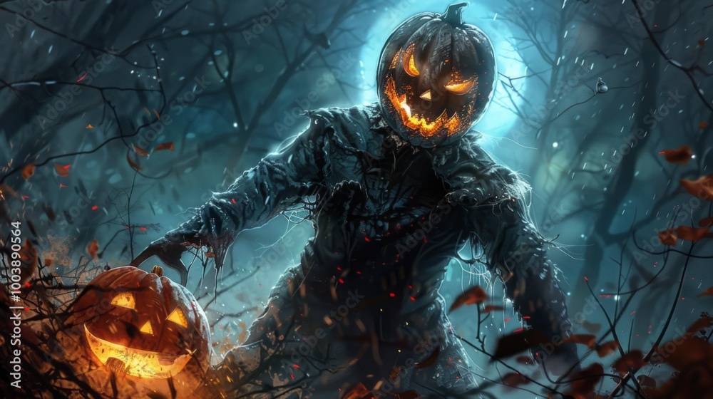 Creepy halloween spooktober horror wallpaper in 4k resolution featuring ...