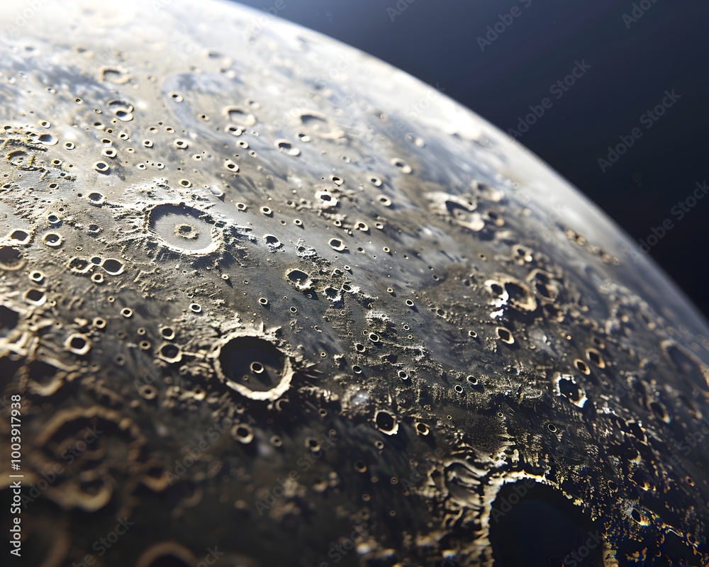 Detailed Topographical Map of the Lunar Surface Highlighting Craters ...