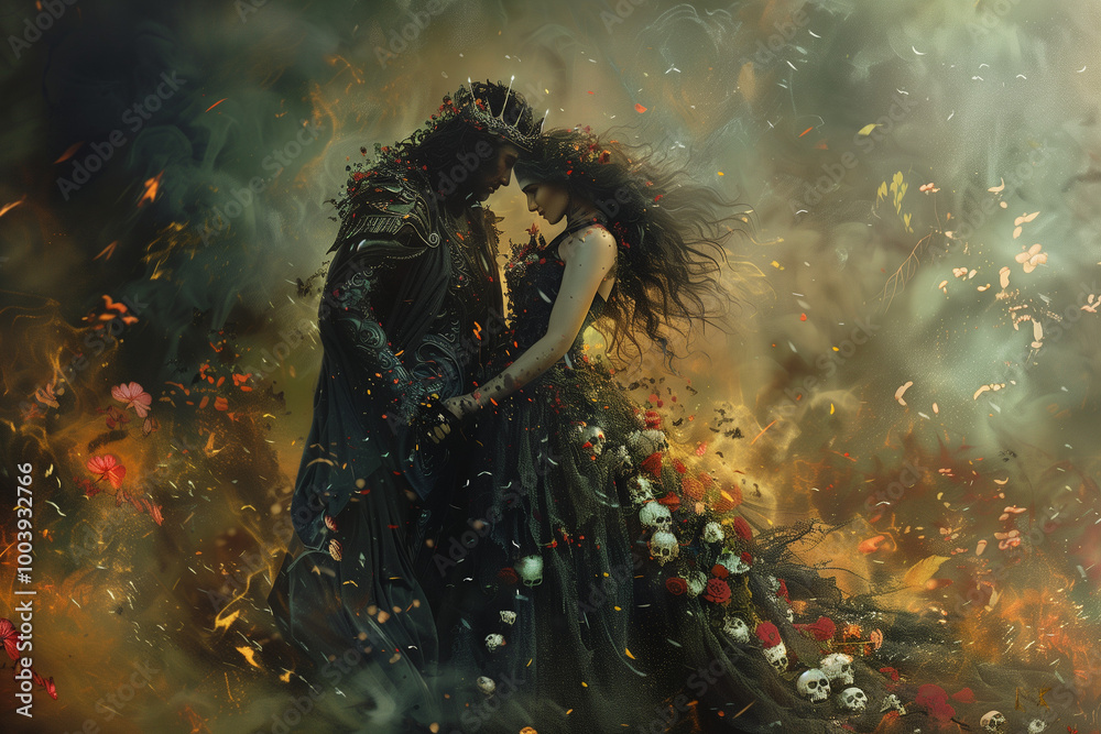 Hades and Persephone, Gods of the Underworld sharing a tender moment ...
