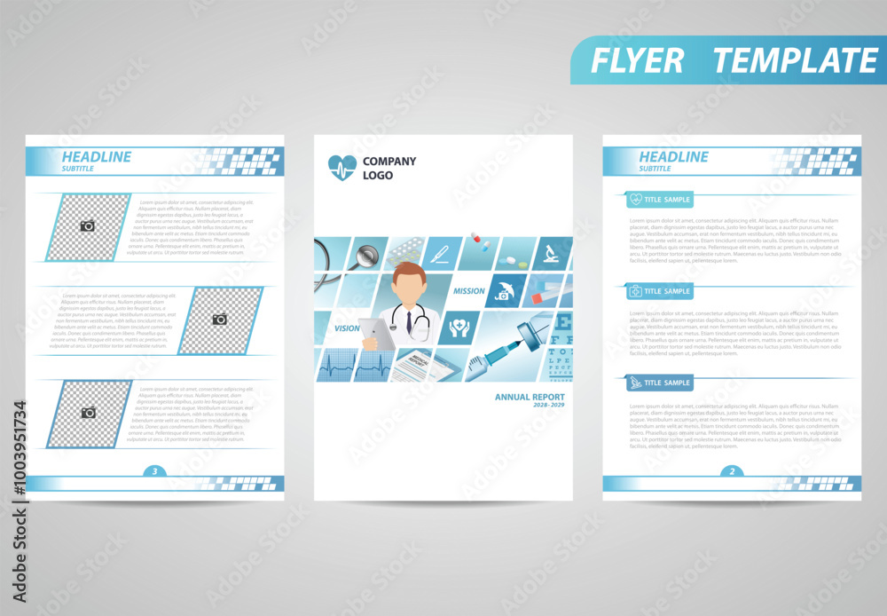 Photo & Art Print Medical Flyer Template Brochure Modern A4 Design with ...