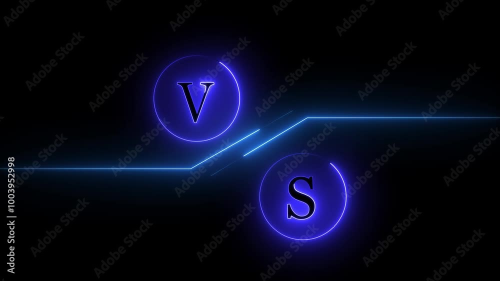 VS versus neon animated versus vs multiplayer co op team with smoky ...