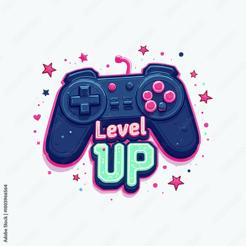 Level up gaming quote illustration for t shirt design. level up ...