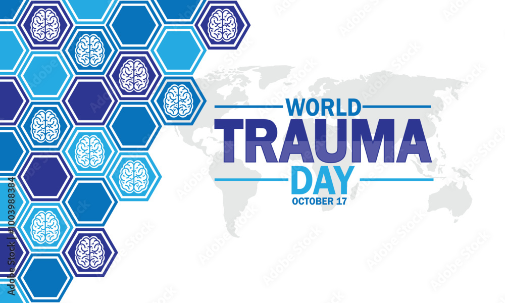 World Trauma Day wallpaper with shapes and typography, banner, card ...