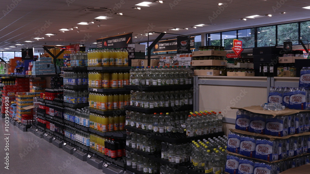 PORTH, MID GLAMORGAN, WALES, UK - SEPTEMBER 30, 2024: BRITISH SHOP ALDI ...