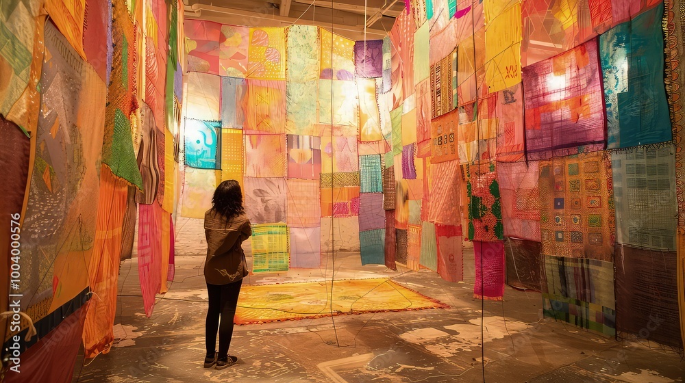 An art installation created by refugees, using materials from their ...