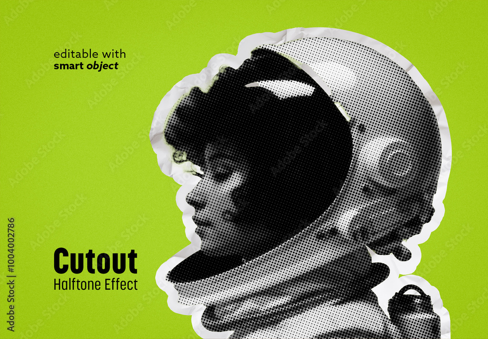 Cutout Halftone Effect Stock Template | Adobe Stock