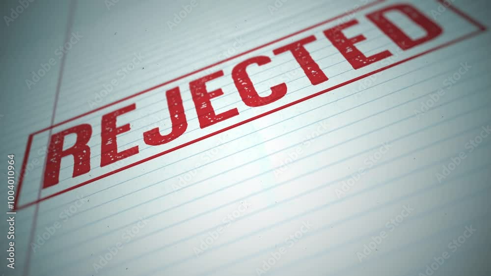Rejected Sign On School Paper Background/ Animation of a rejected ...