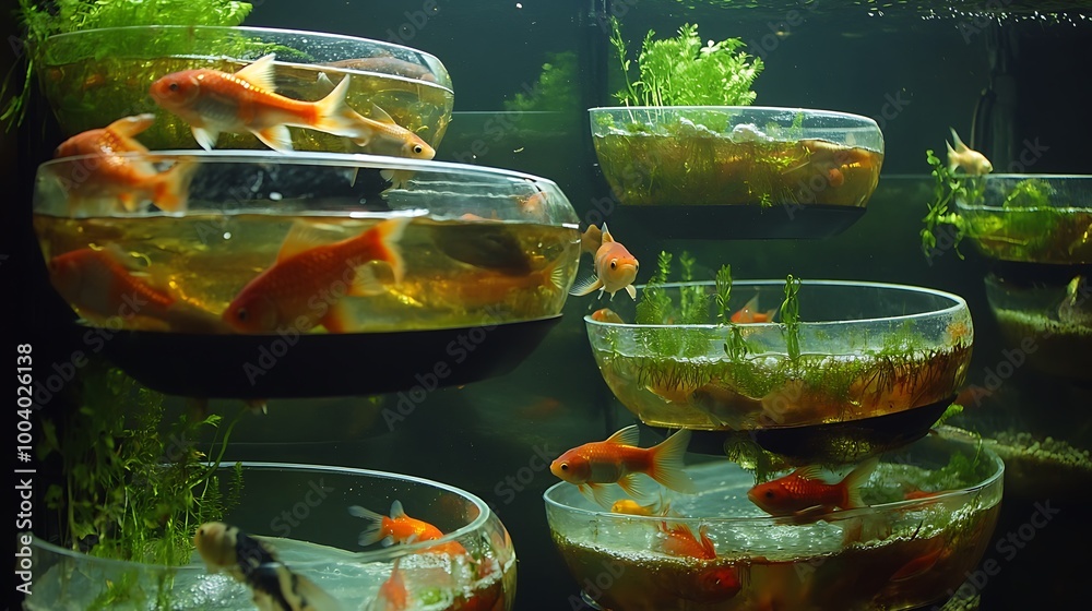 A modern aquaponics system integrating fish farming and hydroponics for ...