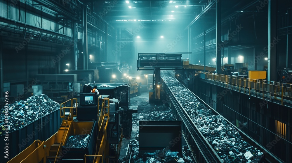 Automated Recycling Facility with Advanced Sorting Machinery and ...