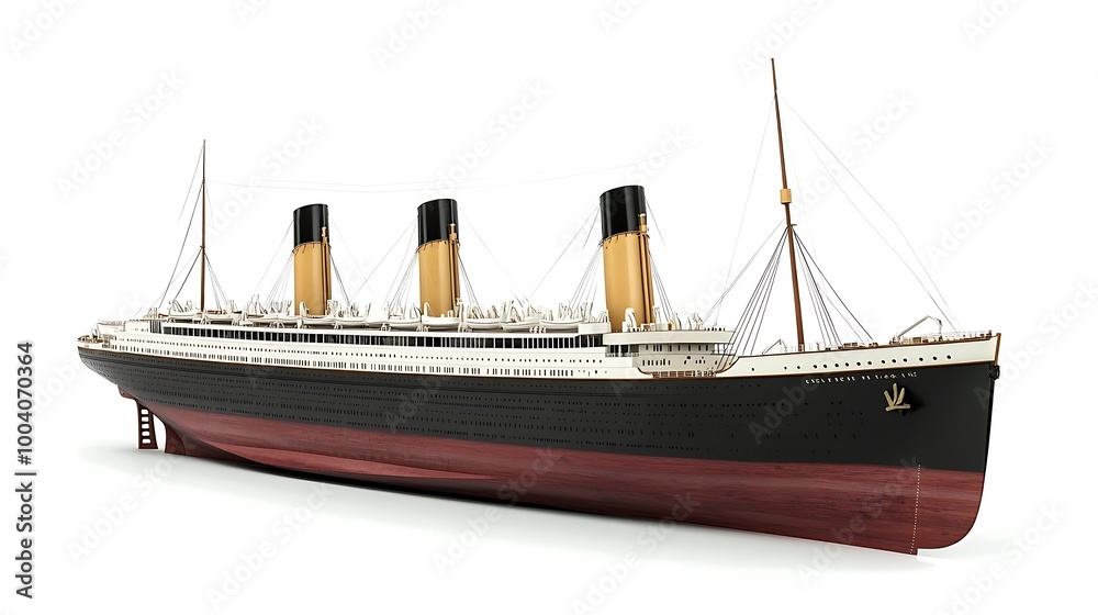 A 3D model of the RMS Titanic, a British passenger liner that sank in ...