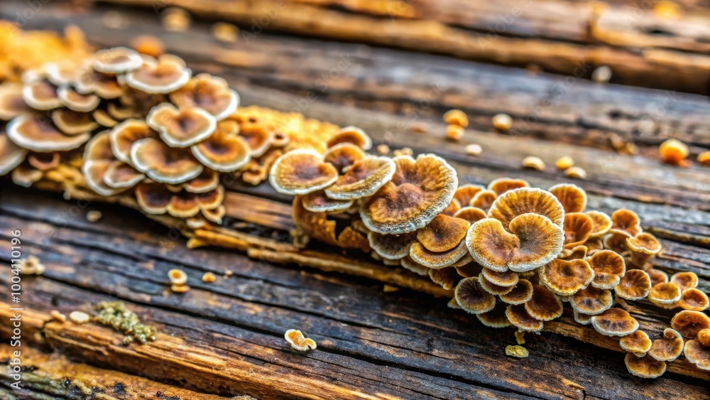Serpula Lacrymans Rizomorphs Growing on Decaying Wooden Surface in ...