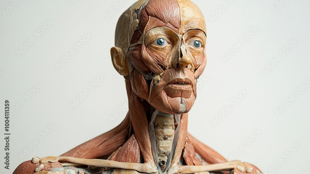 The third image features a front view of an anatomical model ...