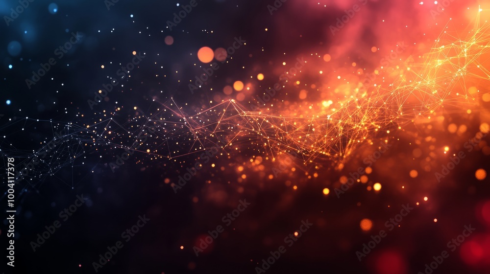 Ultra-Realistic Technology Network Background with Bright Colors ...