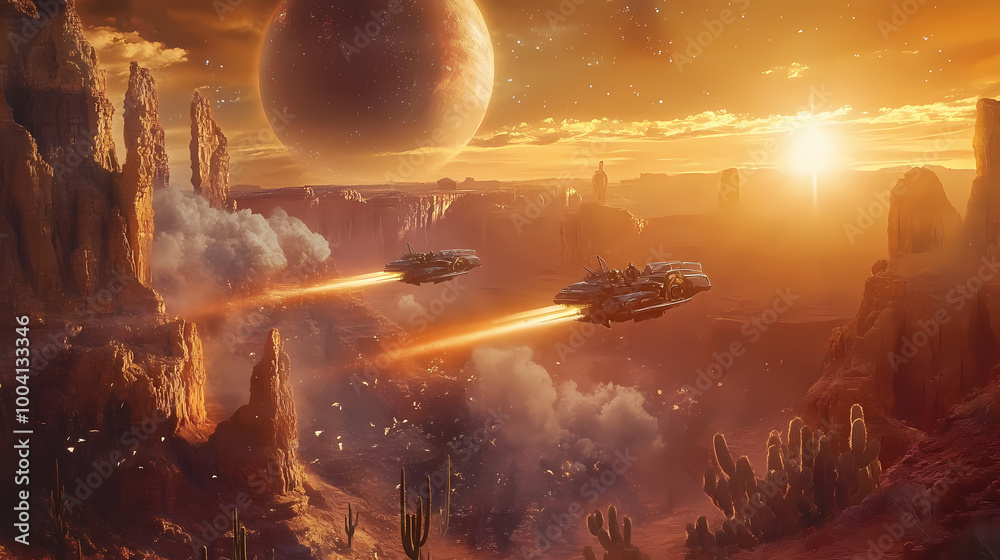 Generative AI, Hover Wagons and Jet Horses Race Through Alien Canyons ...