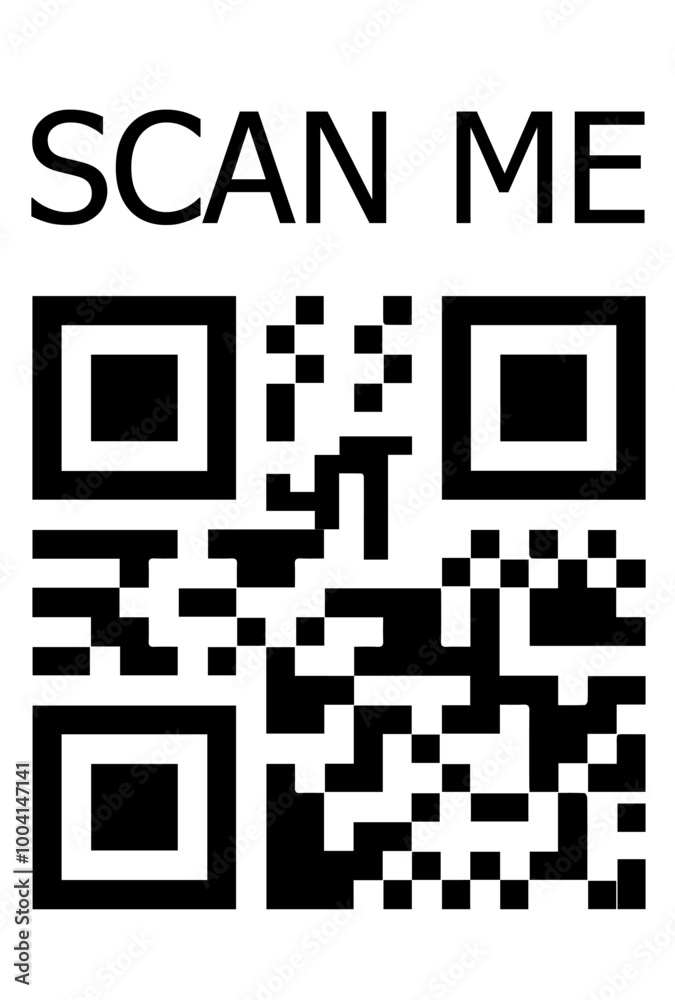 QR Code with scan me text, editable QR code with scan me text Stock ...