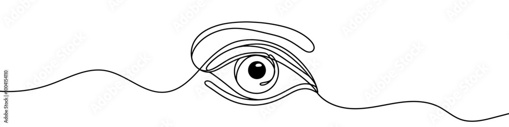 Continuous line drawing of an eye. Single line drawing of an eye ...