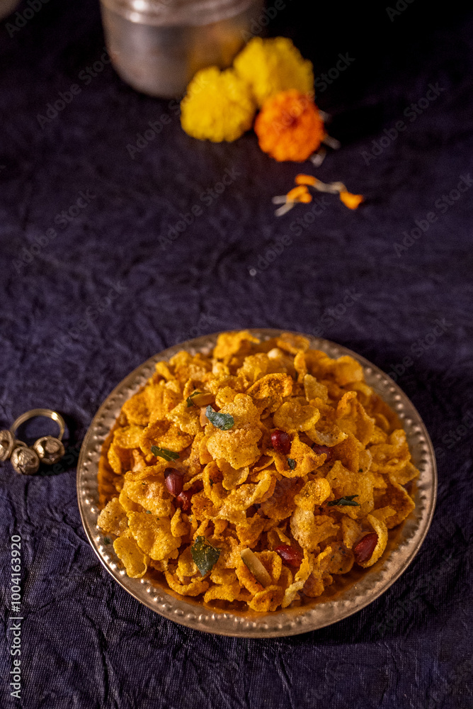Indian Traditional home made Corn CHIVDA MAKKA CHIVDA NAMKEEN with ...