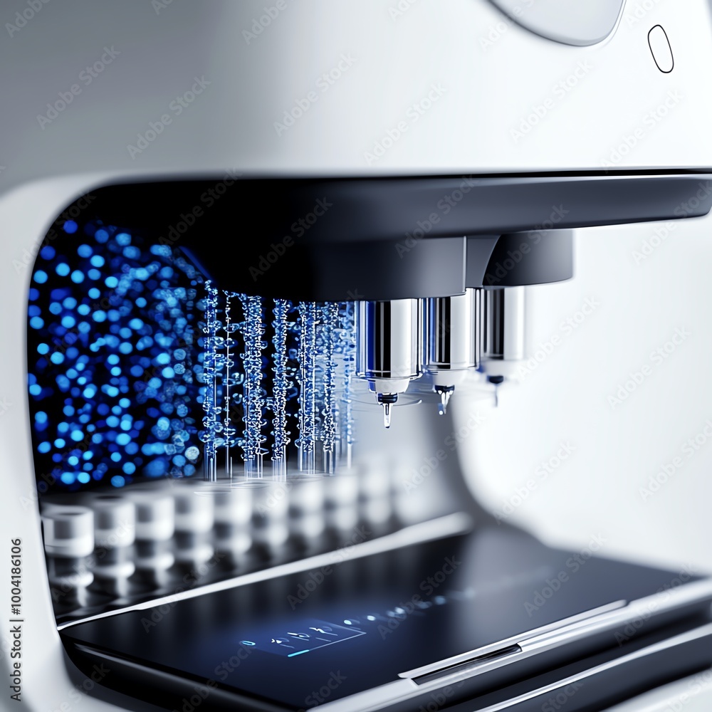 Advanced PCR machine processing DNA samples for microbiome studies, PCR ...