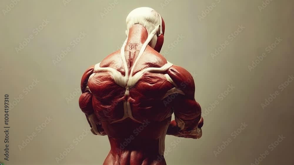 A detailed examination of human anatomy showcasing muscle structure in ...