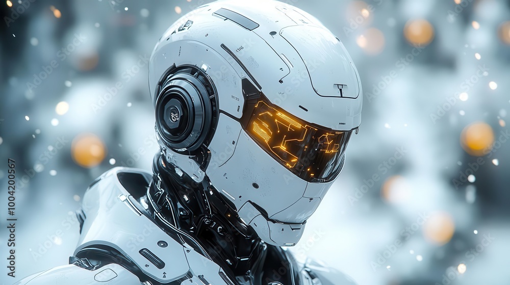 futuristic robot clad in beautiful modular nanite armor showcasing ...