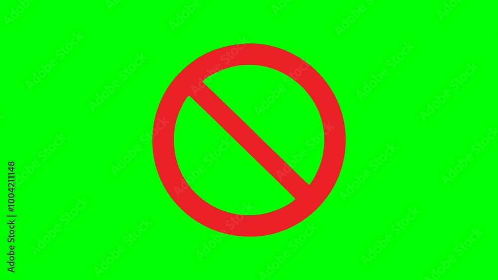 4K Background Stop sign red icon. warning or no entry forbidden circle ...