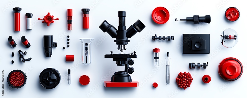 Nanotechnology research lab, microscale equipment and digital ...