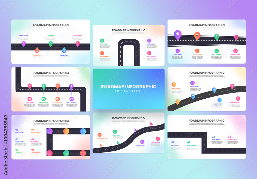 Roadmap Infographic Presentation Template Stock Template | Adobe Stock
