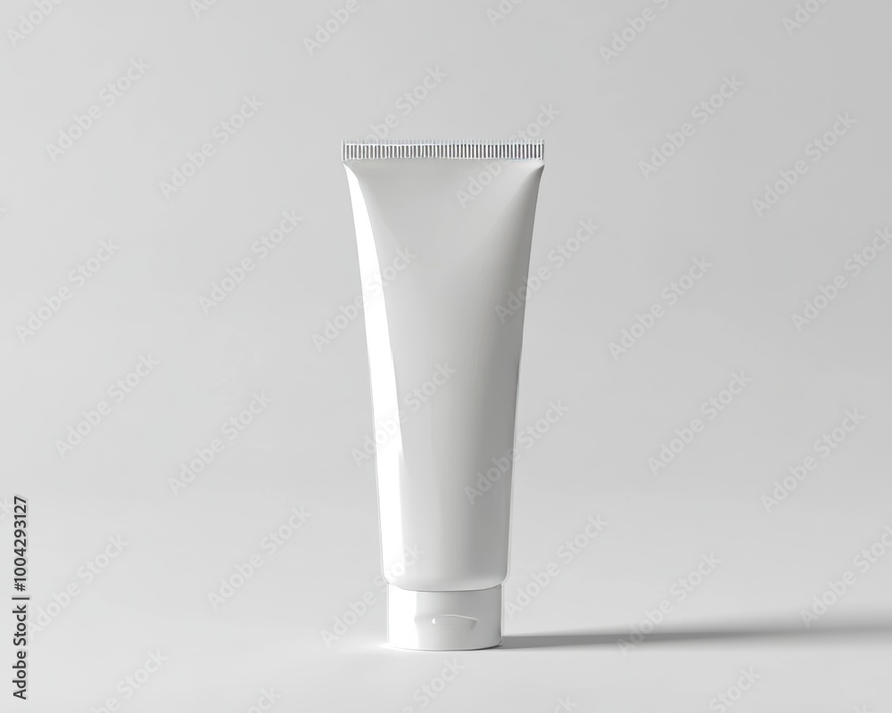 White white ointment tube mockup, 3D rendering. Clear skincare cream ...