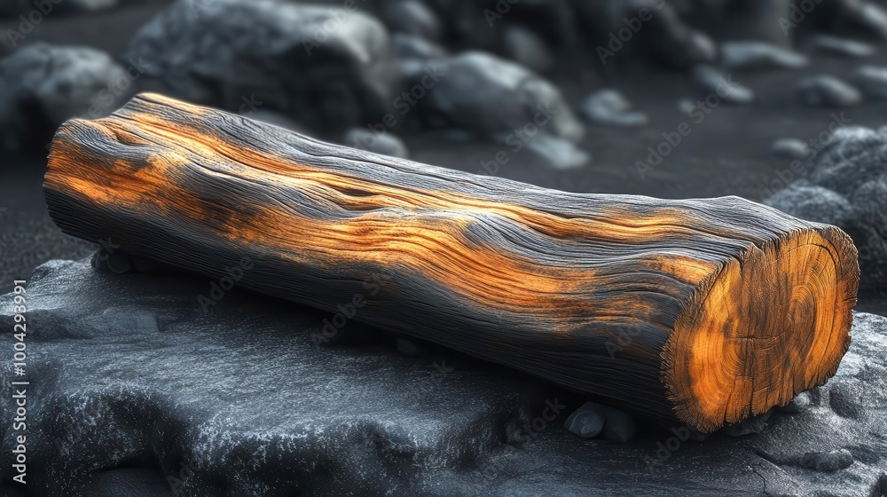 realistic 3d rendering of a wooden log designed as a game asset ...
