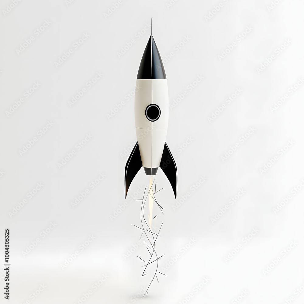 Rocket Launch: A playful depiction of a rocket ship formed by triangles ...