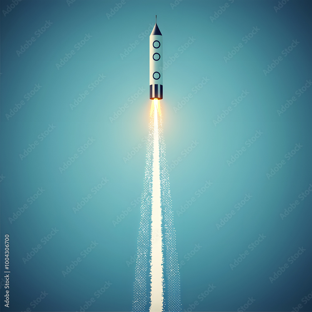 Rocket Launch: A whimsical rocket ship composed entirely of triangles ...