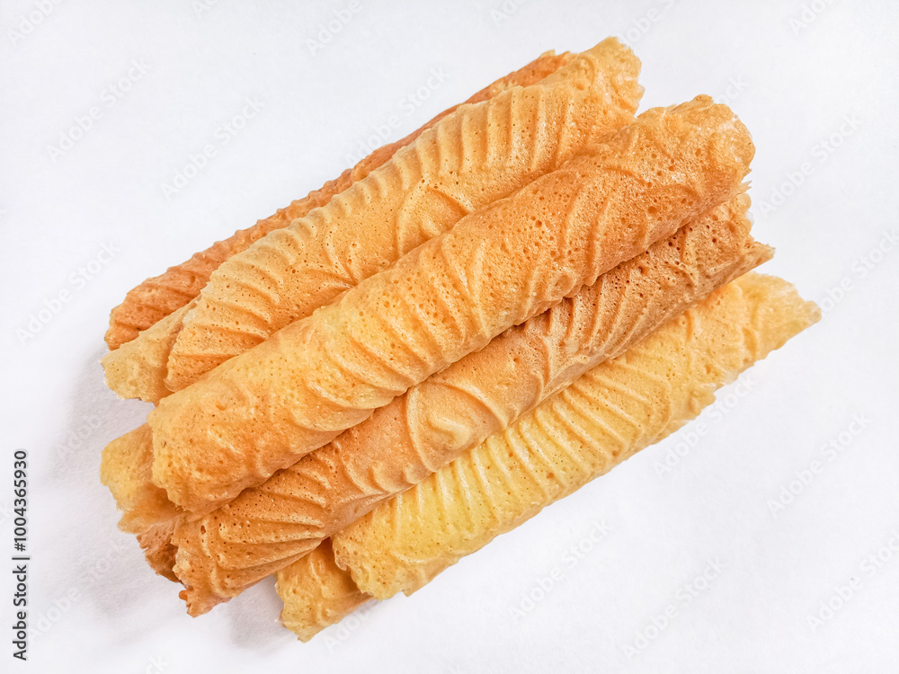 Kue semprong, Asian egg roll, sapit, sepit or kapit. Indonesian ...