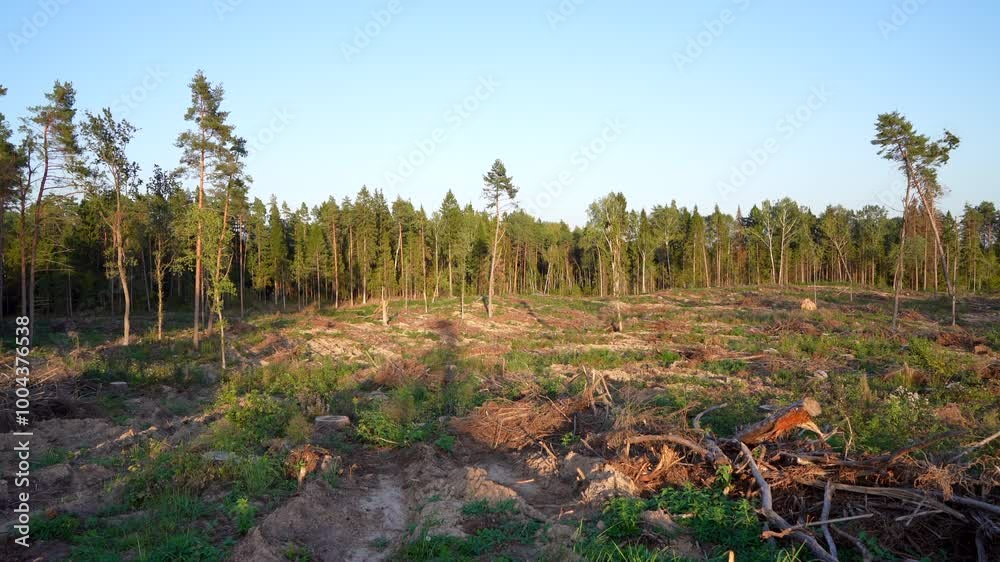 Deforestation and forest clearance. Illegal logging. Forest destruction ...