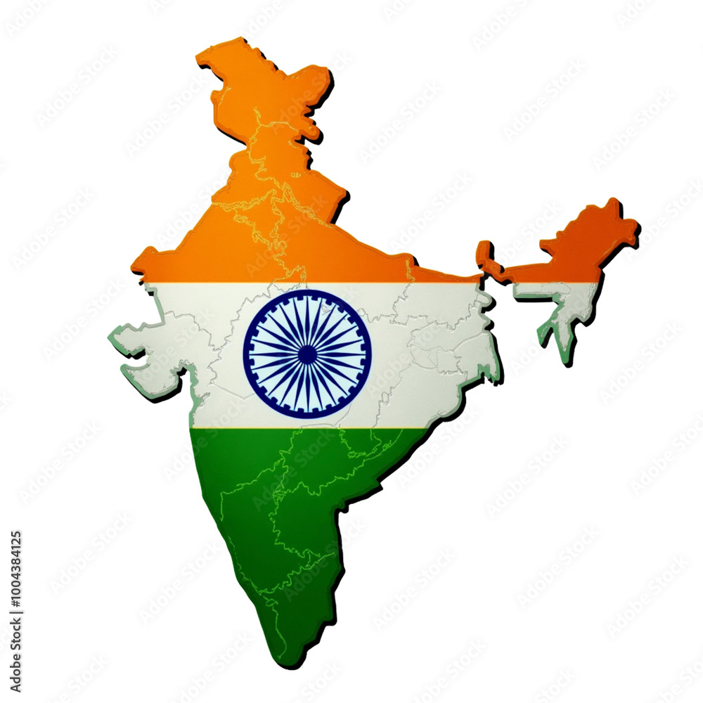 indian flag color map with transparent background Stock Illustration ...