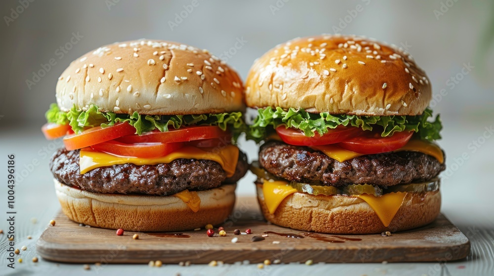 Image split in half, hamburger and apple. Healthy vs unhealthy food ...