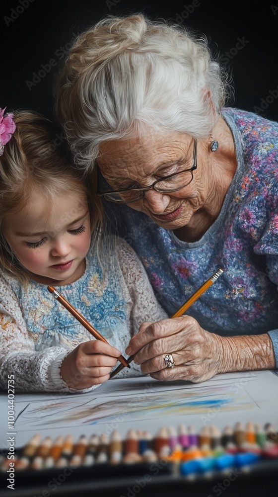 Generations united: A heartwarming scene of wisdom and innocence as ...