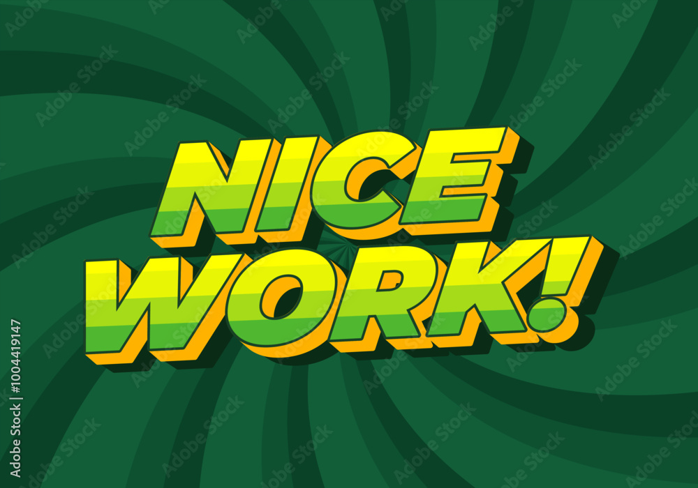 Nice work. Text effect in 3D style with eye catching colors Stock ...