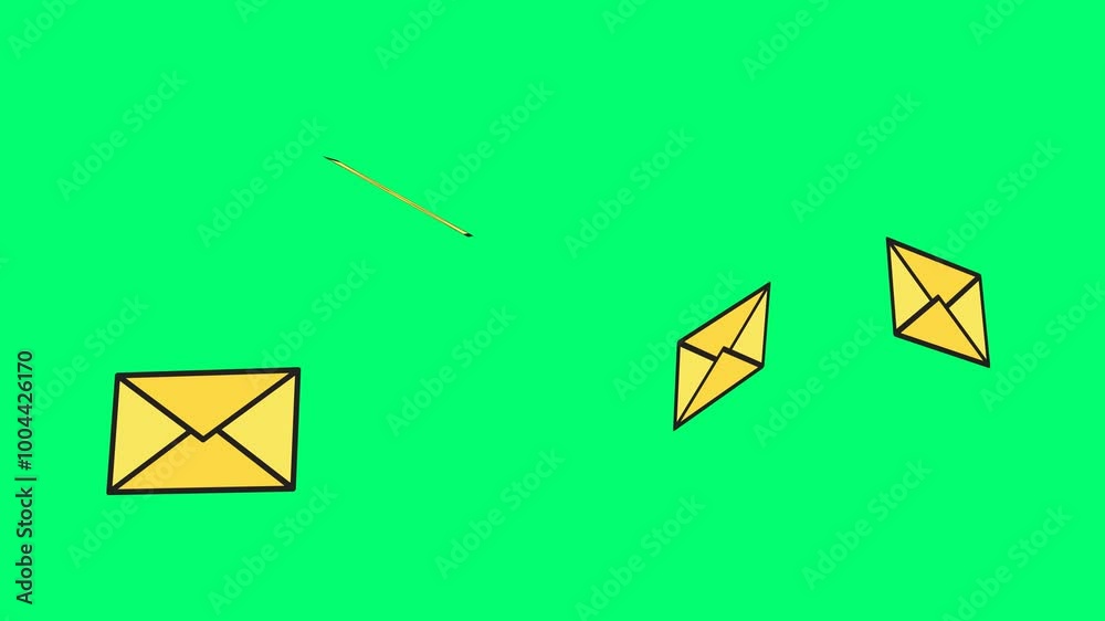 Incoming Email Animation. Email Letter with Document Report. Suitable ...