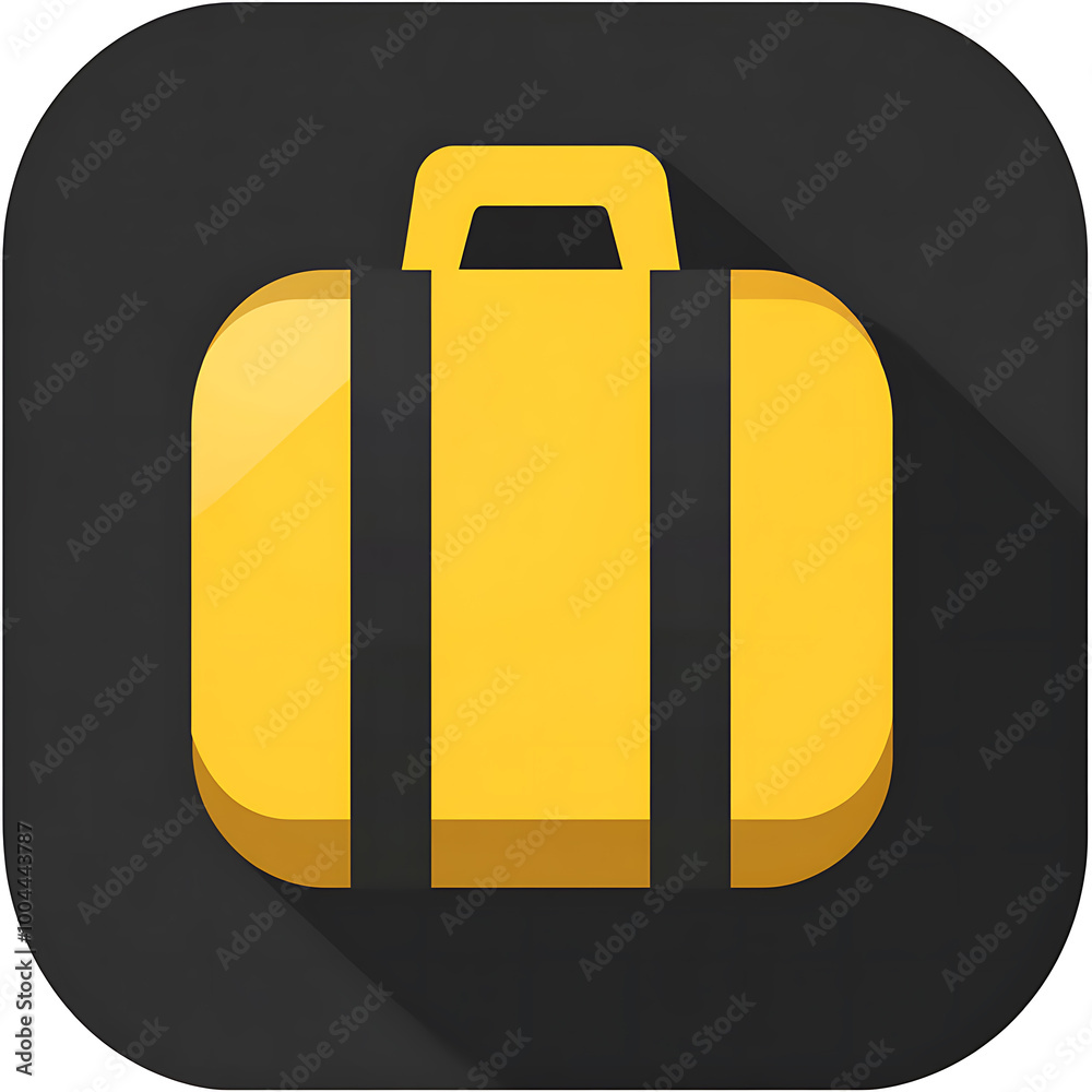 Small icon of a travel bag in light yellow and black, representing a ...