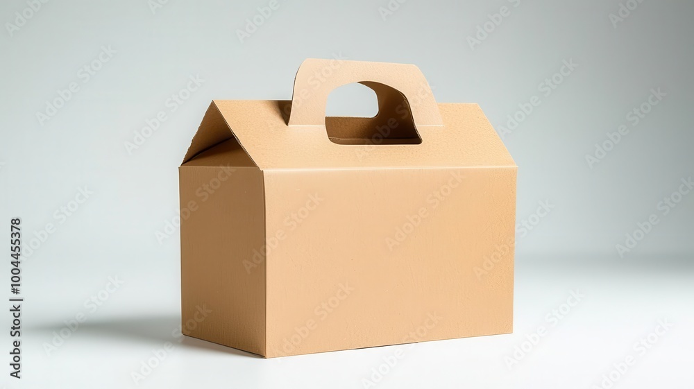 Ergonomically designed corrugated box with curved edges and reinforced ...