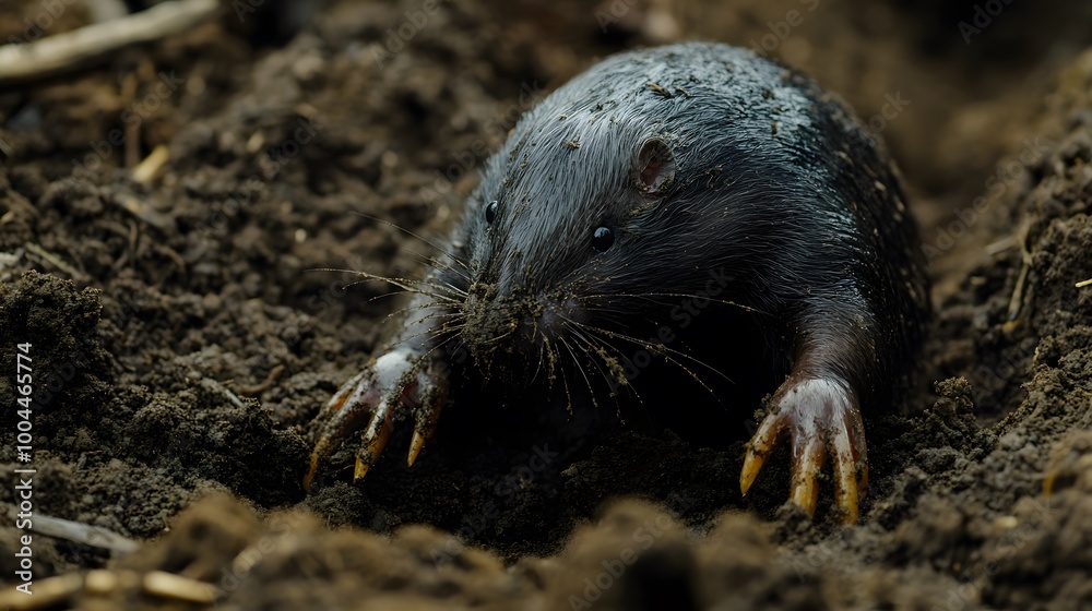 2. A mole digging through rich, dark soil with its powerful claws Stock ...