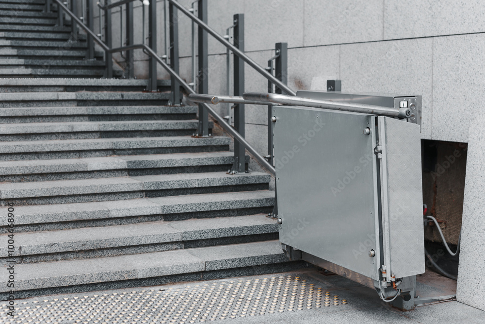 a stair lift for the disabled, wheel chair lift for stairs. Mechanical ...