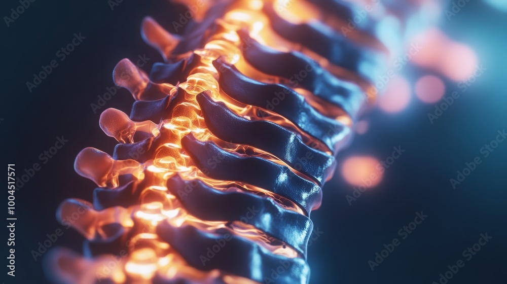 Digital X-Ray Reveals Lumbar Spine with Highlighted Pain Points ...