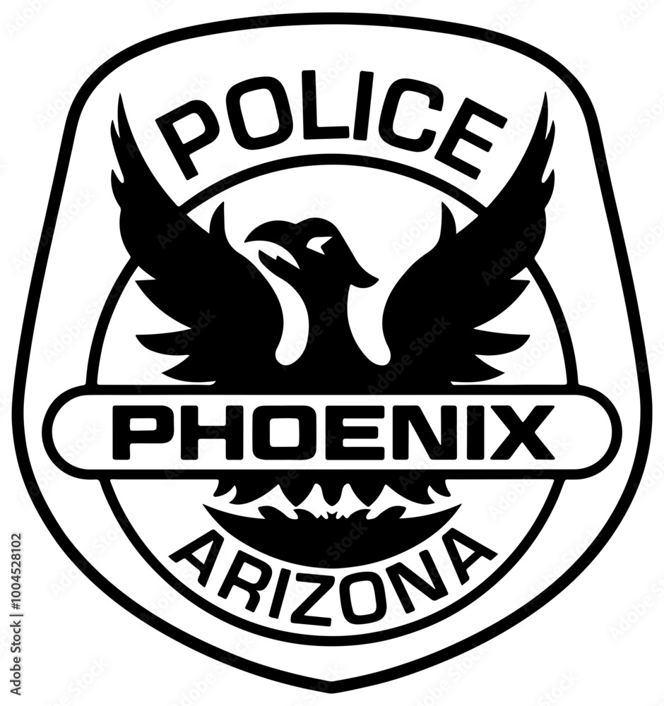 PHOENIX ARIZONA POLICE PATCH VECTOR LINE ART FILE Blank, outline vector ...