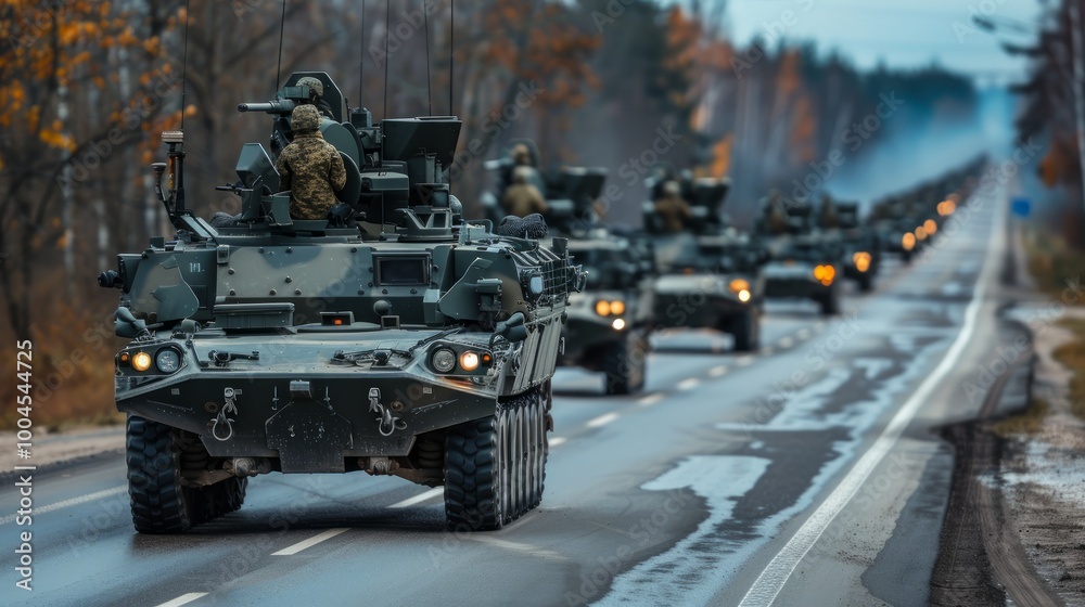 Back view armoured personnel carrier stryker with air defense system ...